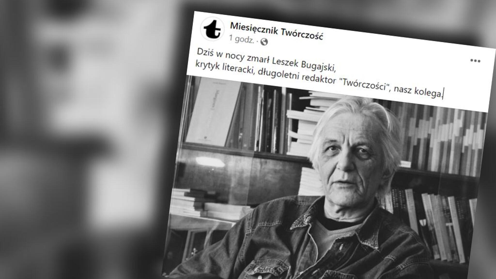 Nie żyje Leszek Bugajski. Ceniony krytyk i literat miał 75 lat - TOK FM